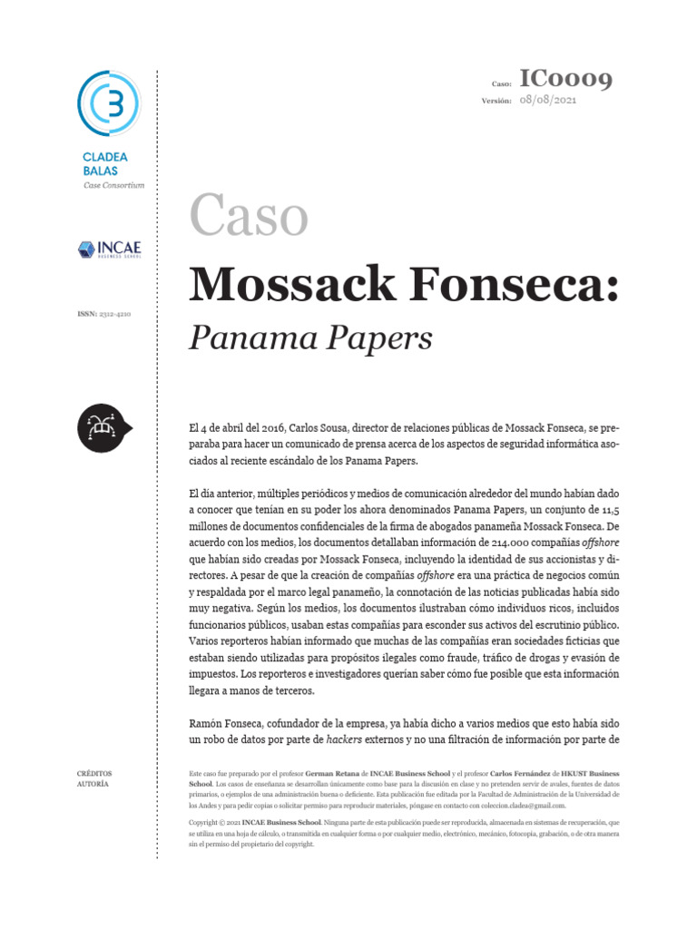 Caso Harvard Mossack Fonseca Panama Papers | PDF
