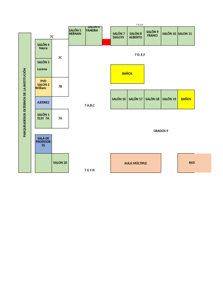 Copia de Mapa Distribucion Salones Sede B-2023 - Junio | PDF