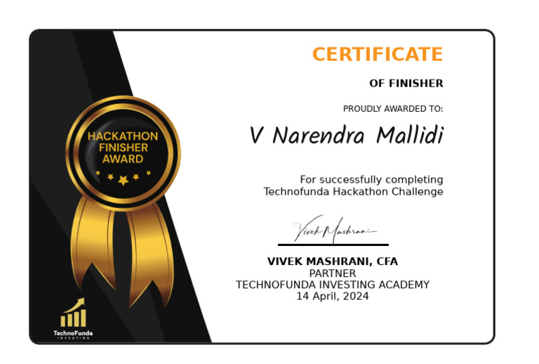 Hackathon Certificate Pdf