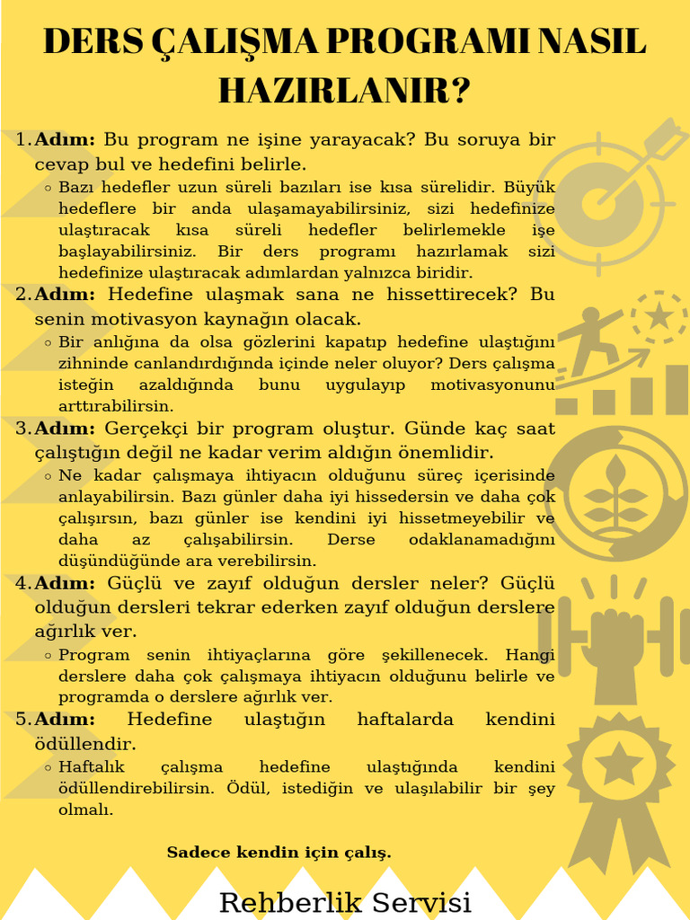 Ders Calisma Programi Hazirlama | PDF