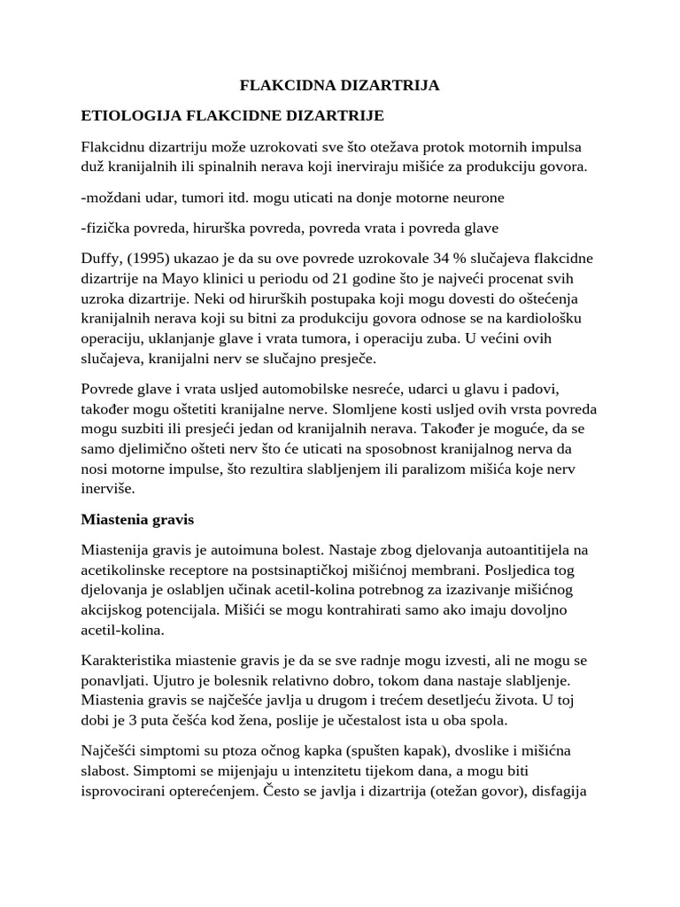 Motoricki Govorni Poremecaji Skripta Druga Parcijala | PDF