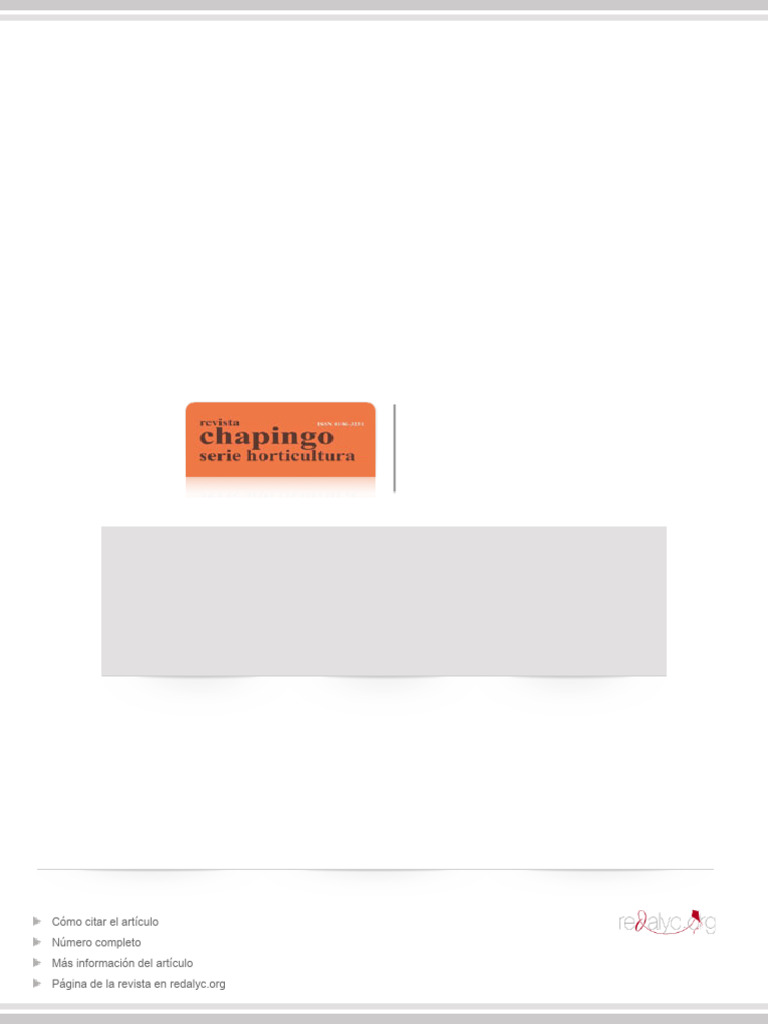 Revista Chapingo Serie Horticultura 1027-152X: Issn | PDF