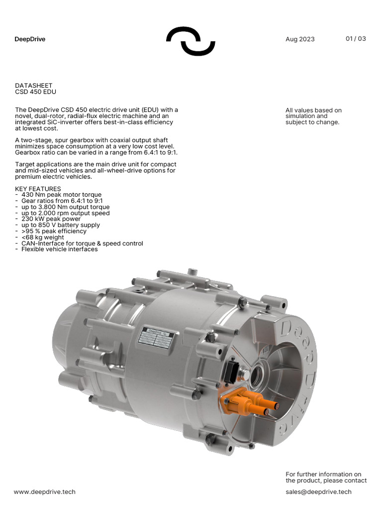 DeepDrive Datasheet CSD450 EDU | PDF