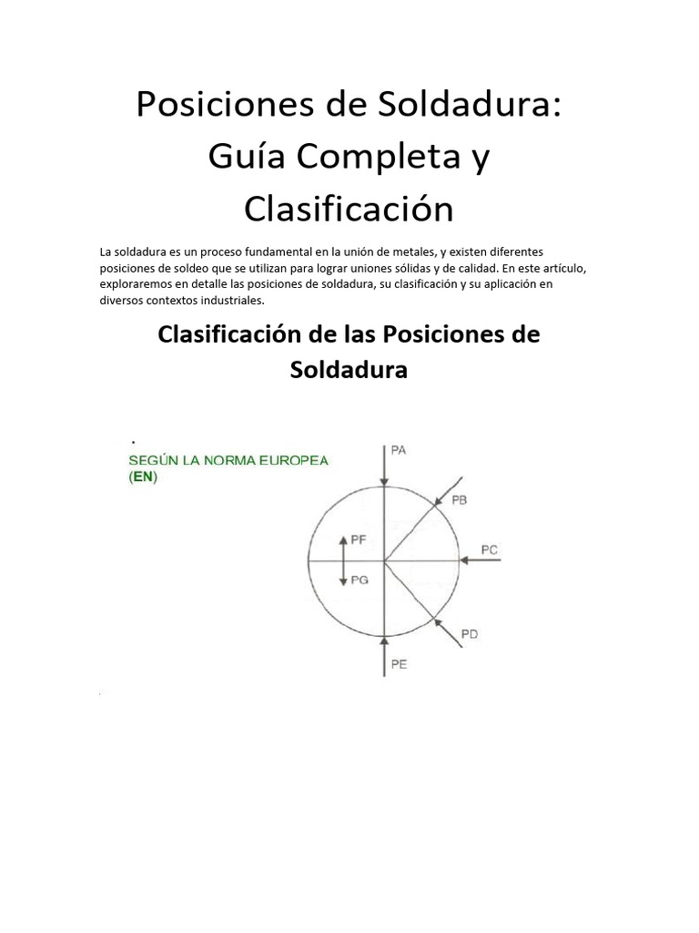 Posiciones de Soldadura | PDF