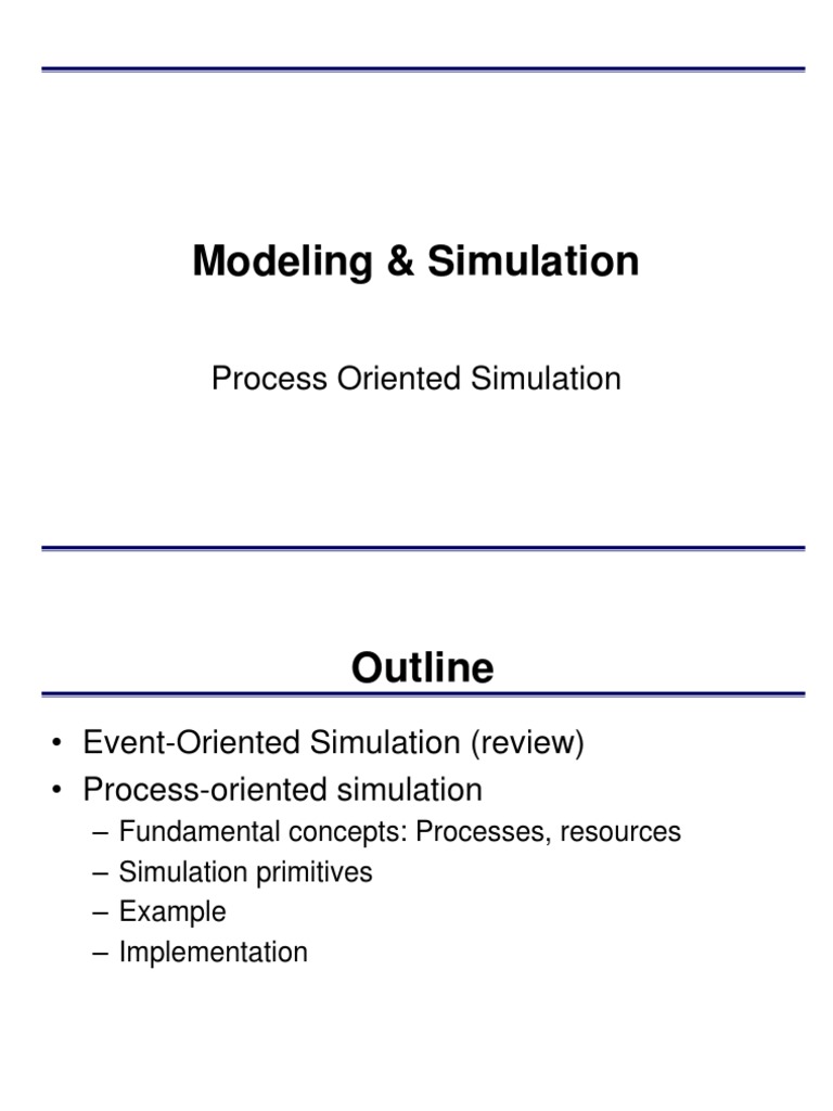 M S 05 Process Oriented Simulation Pdf Thread Computing Simulation