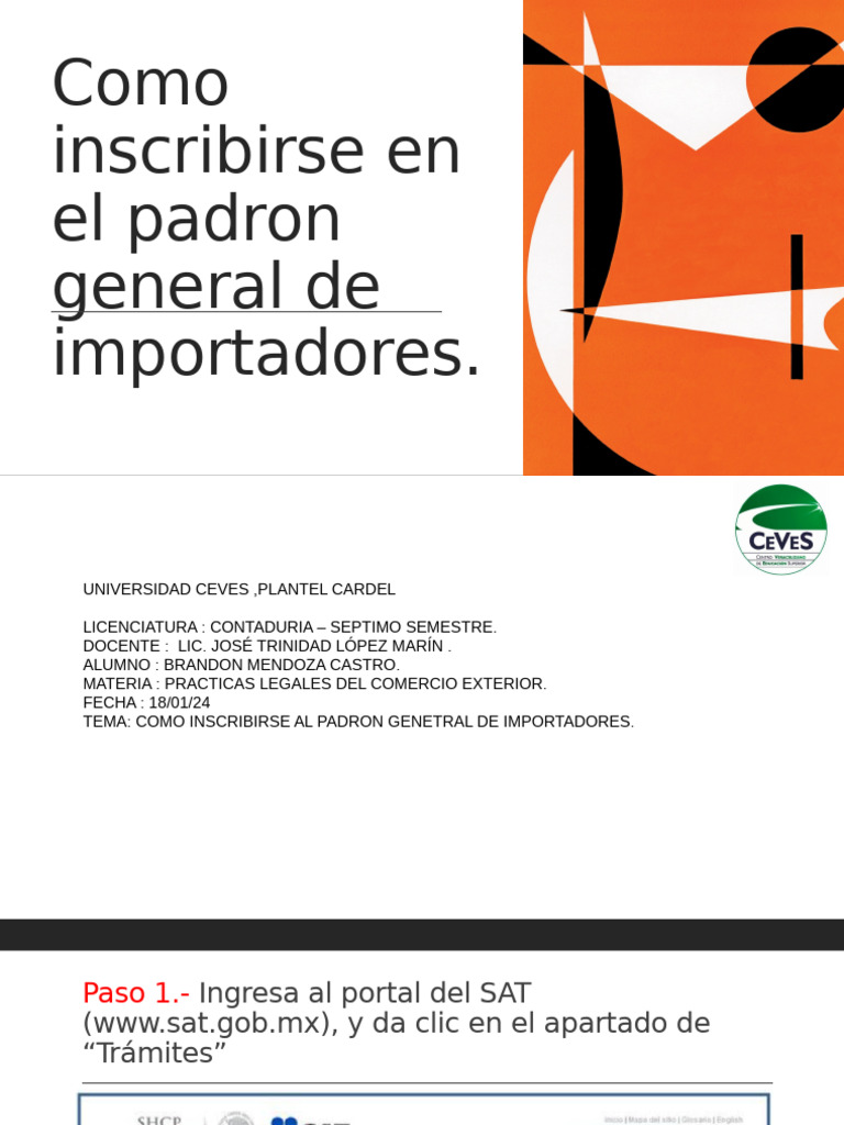 Como Inscribirse en El Padron General de Importadores | PDF