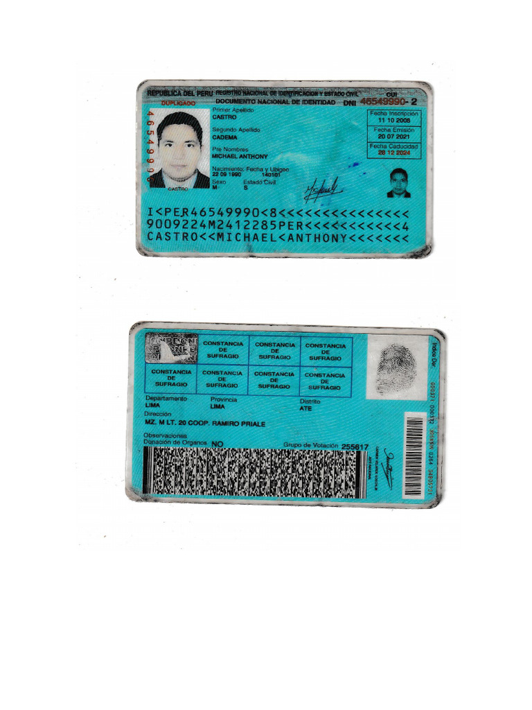 Dni Castro Cadema | PDF