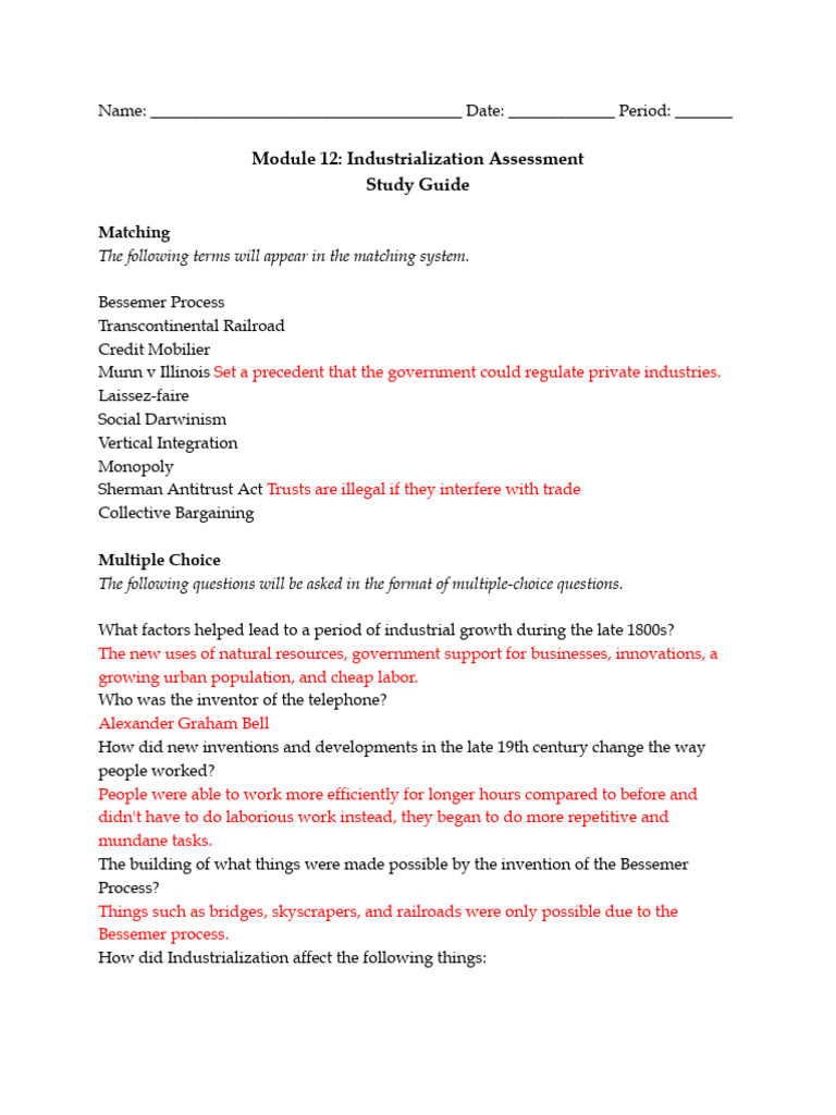 Aryana Sanchez - Module 12 Assessment Study Guide | PDF