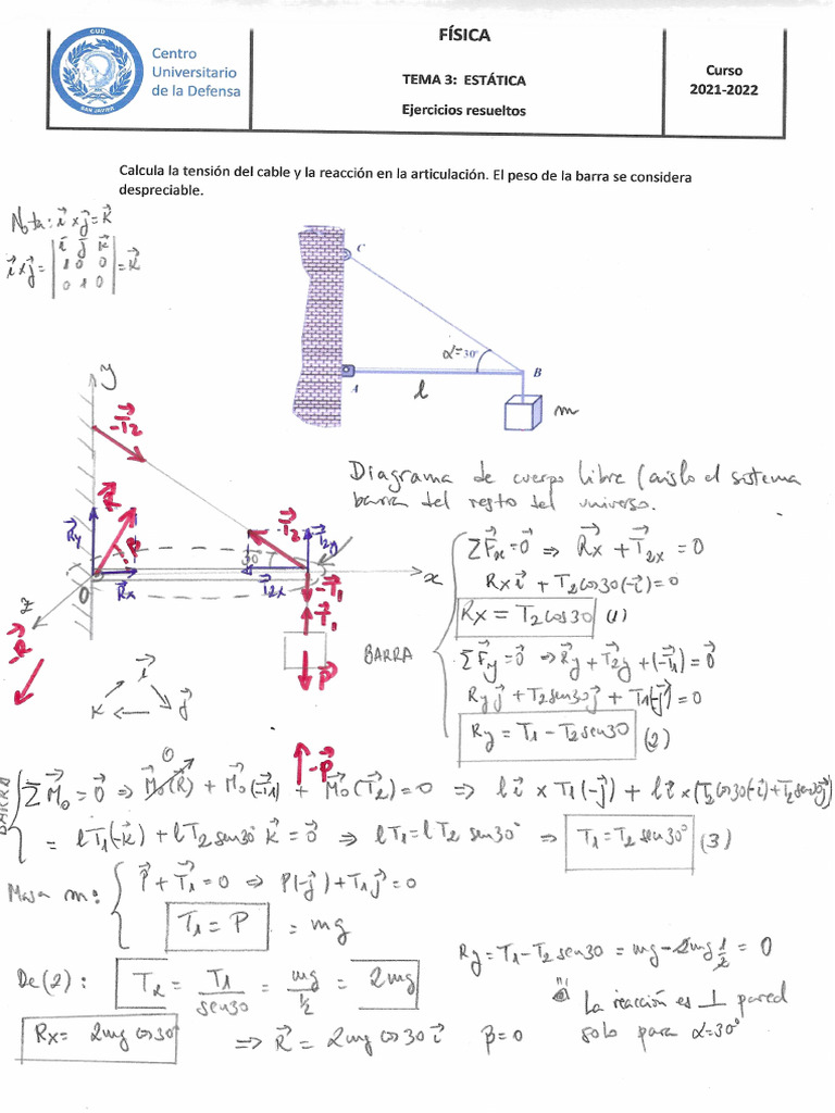 Estática Ejercicio Resuelto - 1 | PDF