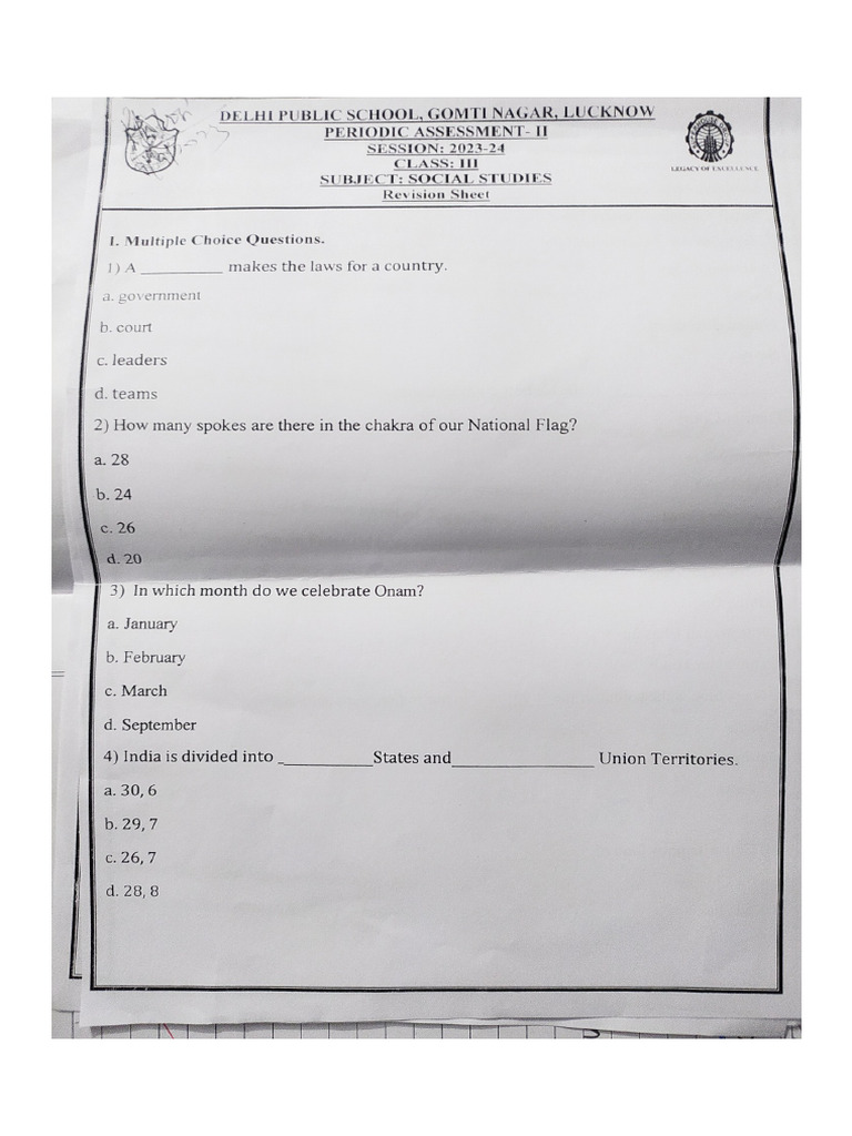 C-3 S.ST Sample Paper | PDF