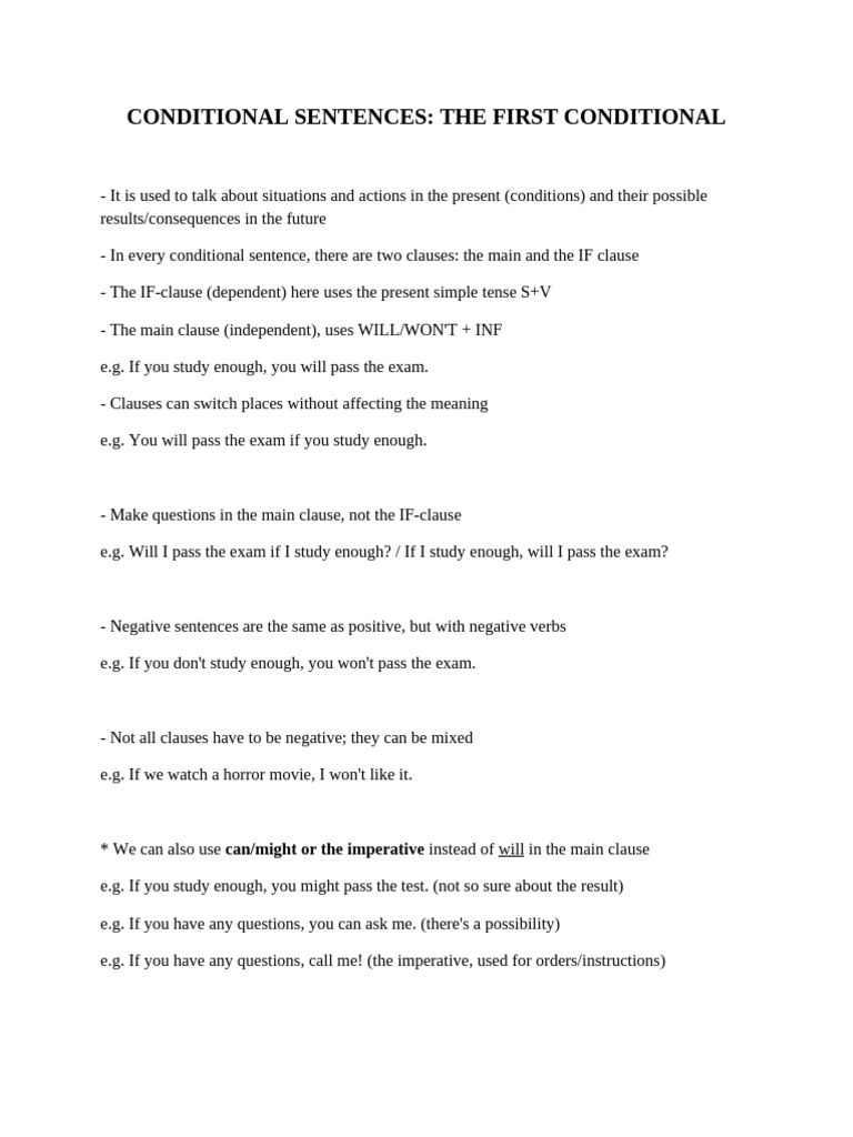 Conditional Sentences | PDF