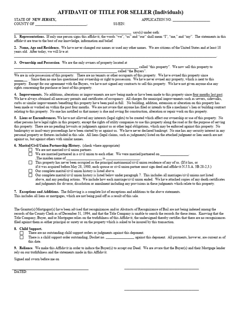 Affidavit Seller | PDF