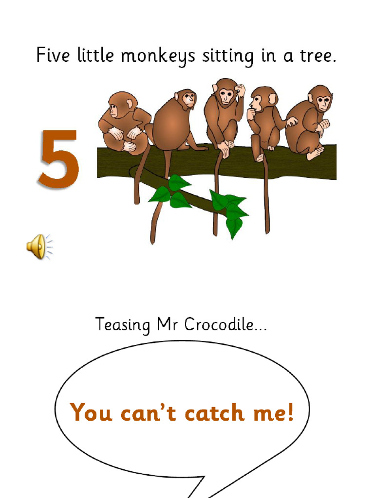 5 Little Monkeys Sitting in A Tree | PDF