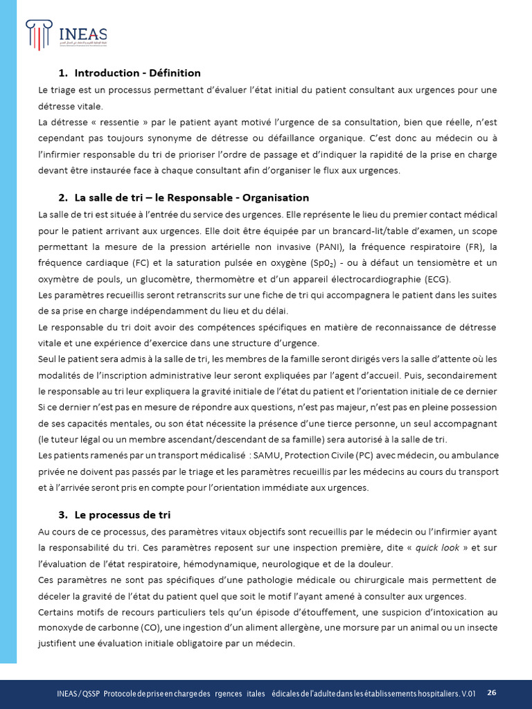 Protocole de triage aux urgences médicales | PDF