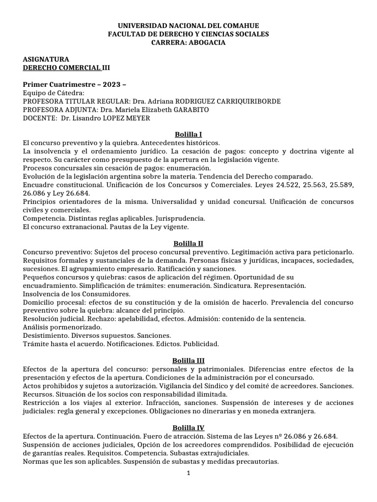 Programa de Comercial Iii - 2022 | PDF