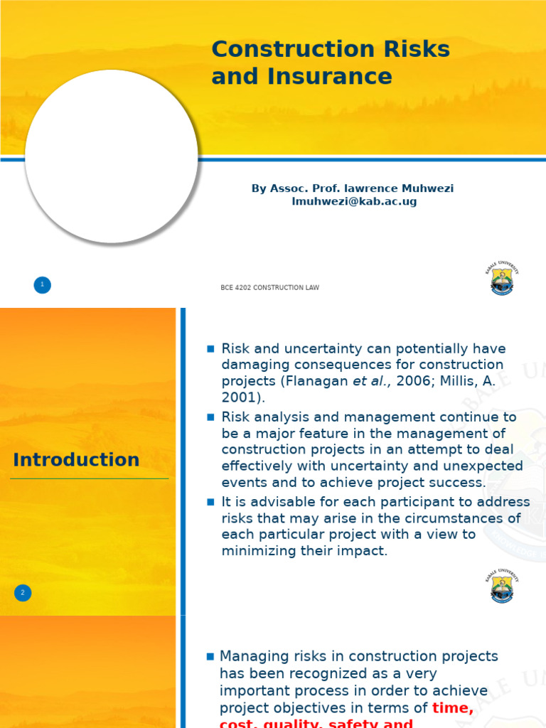 Construction Project Risks and Insurance | PDF | Insurance | Workers ...