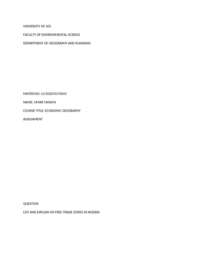 Eco Geo Assignment (MR Joseph) | PDF | Globalization | Taxes