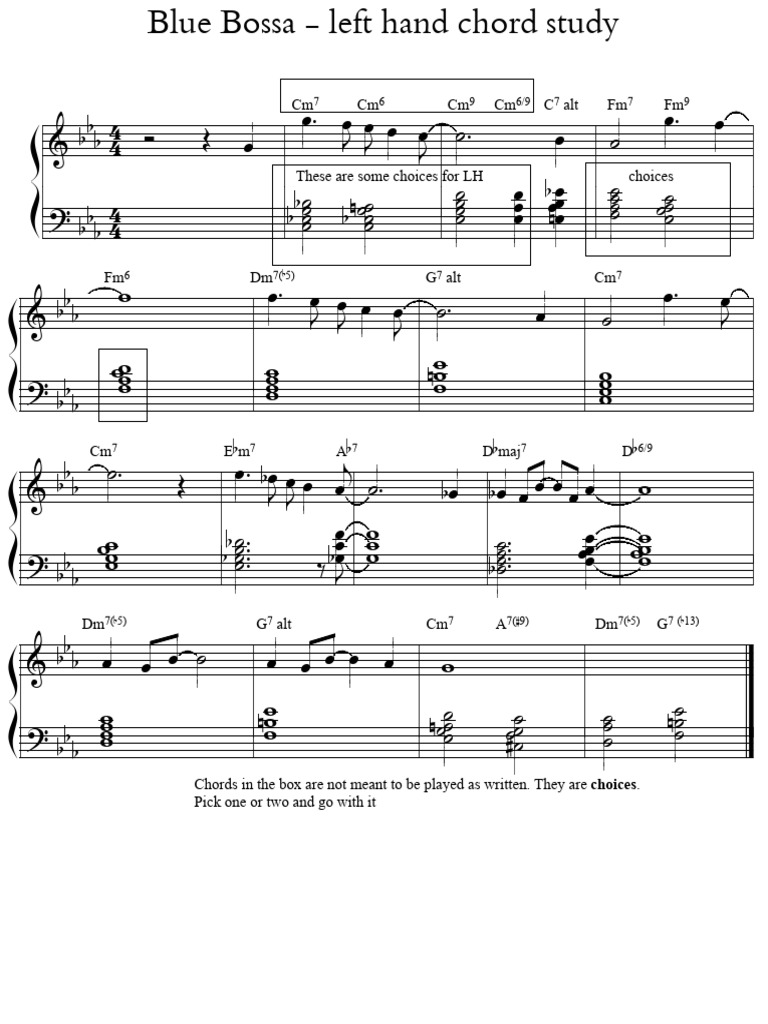 Blue Bossa Beginners | PDF