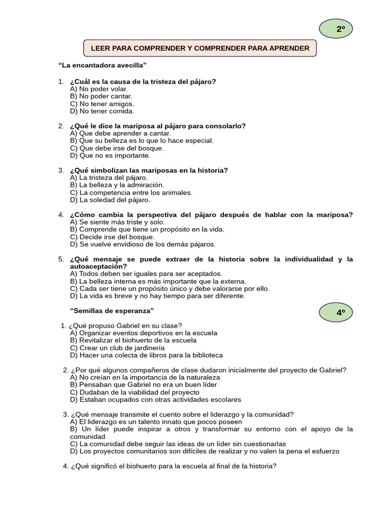 Leer para Comprender | PDF