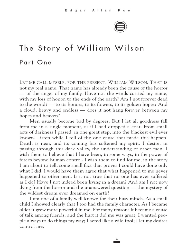 The Story of William Wilson P1 | PDF