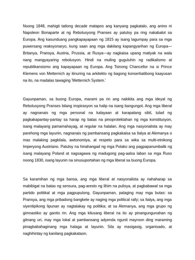 The Emergence of European Revolution FILIPINO | PDF