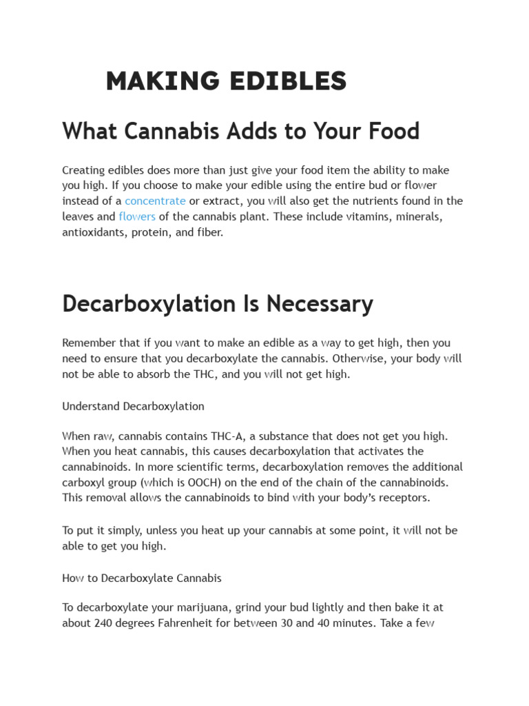 Making Edibles | PDF