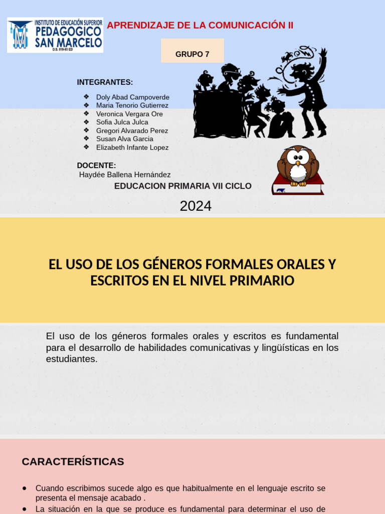 El Uso de Los Géneros Formales Orales y Escritos en El Nivel Primario | PDF
