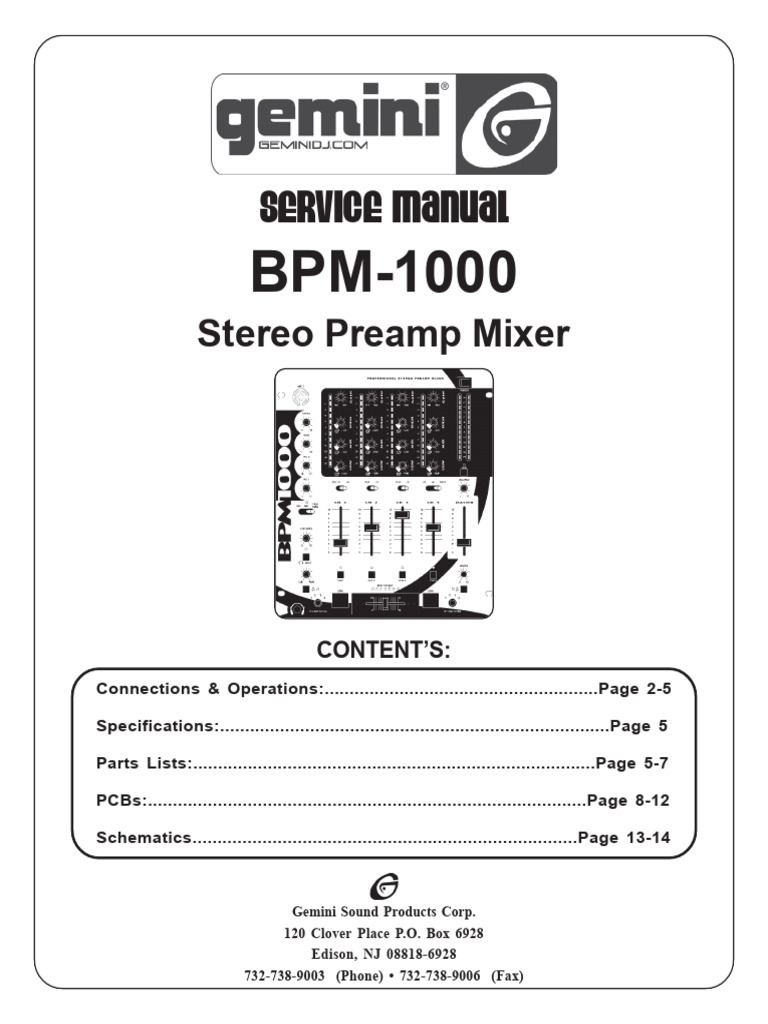 Gemini bpm-1000 | PDF