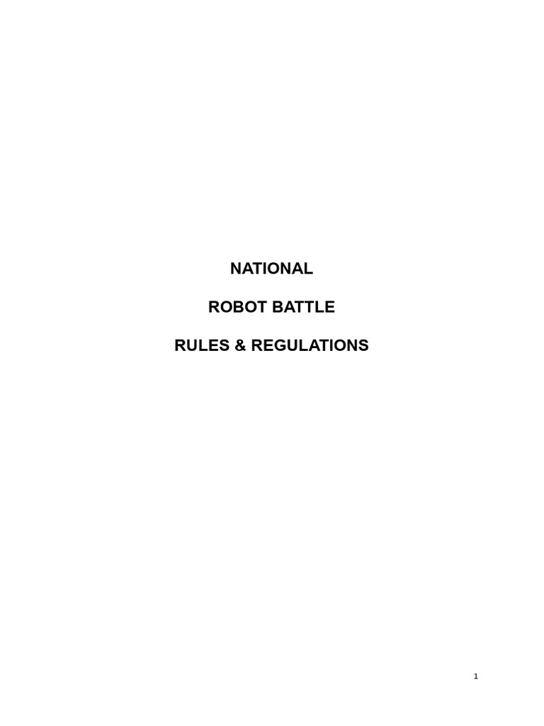 Robot Battle Rules | PDF