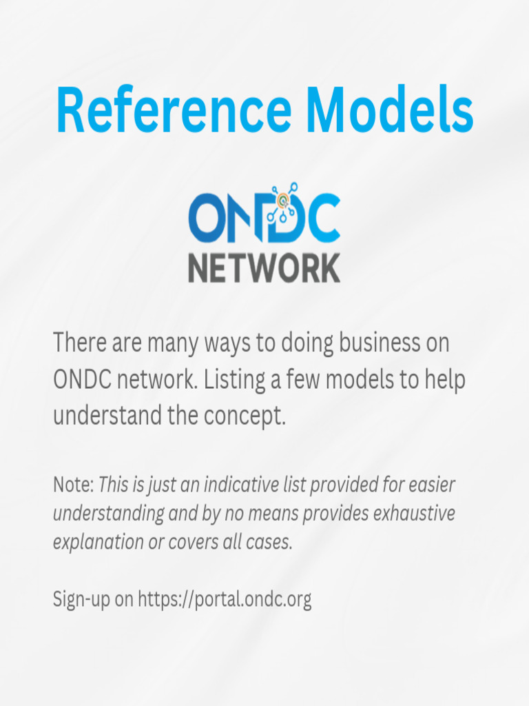Reference Models For ONDC Network | PDF | Procurement | Marketing