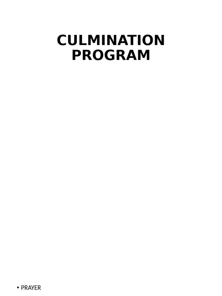 Culmination Program | PDF