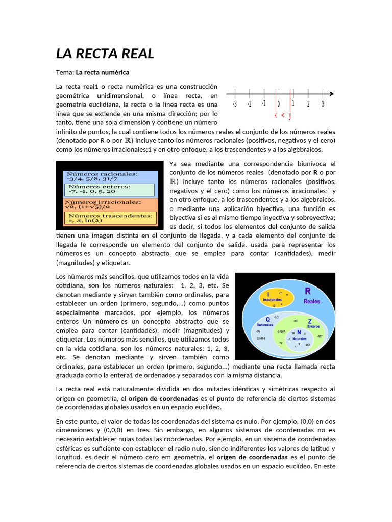 La Recta Numerica | PDF