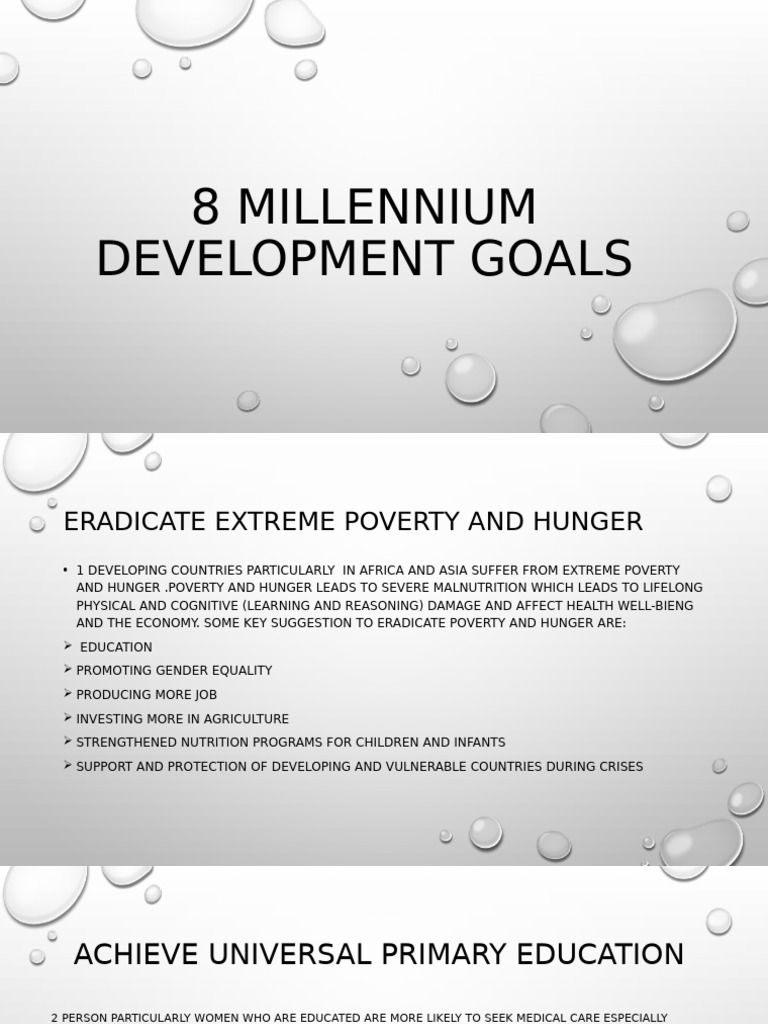8 Millennium Development Goals | PDF