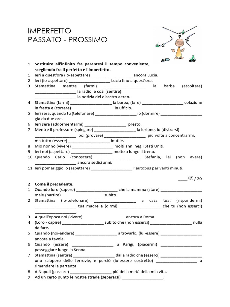 Passato Prossimo e Imperfetto 2 | PDF