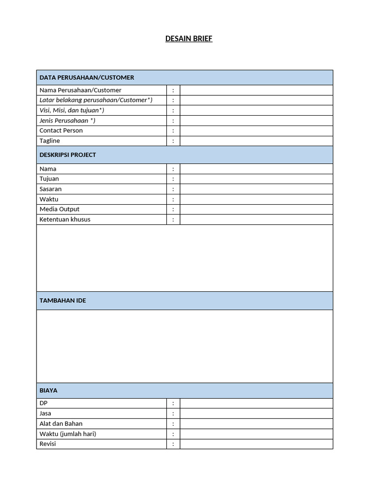 Template Desain Brief | PDF