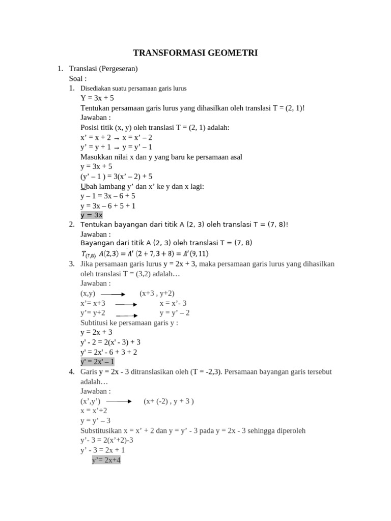 Transformasi Geometri | PDF