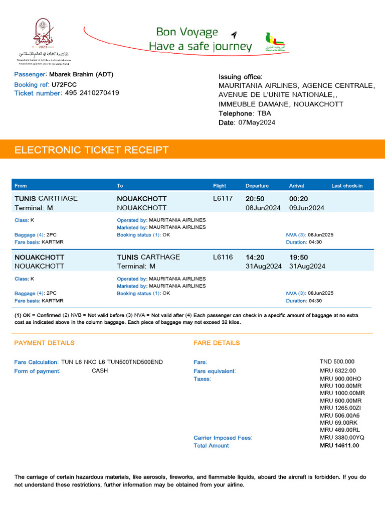 Your Electronic Ticket-EMD Receipt | PDF