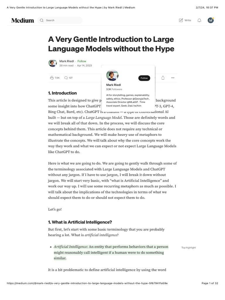 A Very Gentle Introduction To Large Language Models Without The Hype ...