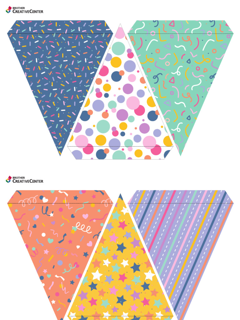 Colorful Patterns Birthday Bunting 1 en | PDF