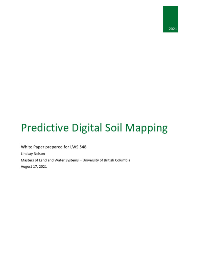 Nelson 2021 Predictive Digital Soil Mapping | PDF