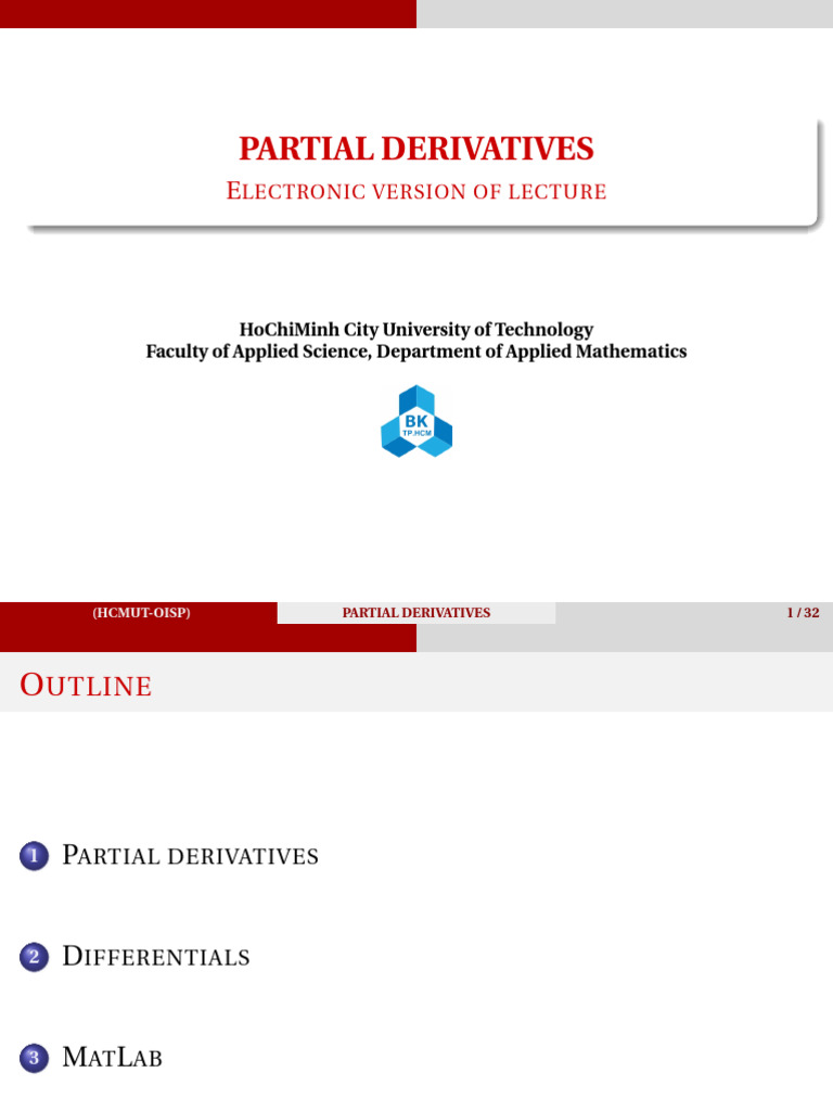Partial Derivatives | PDF