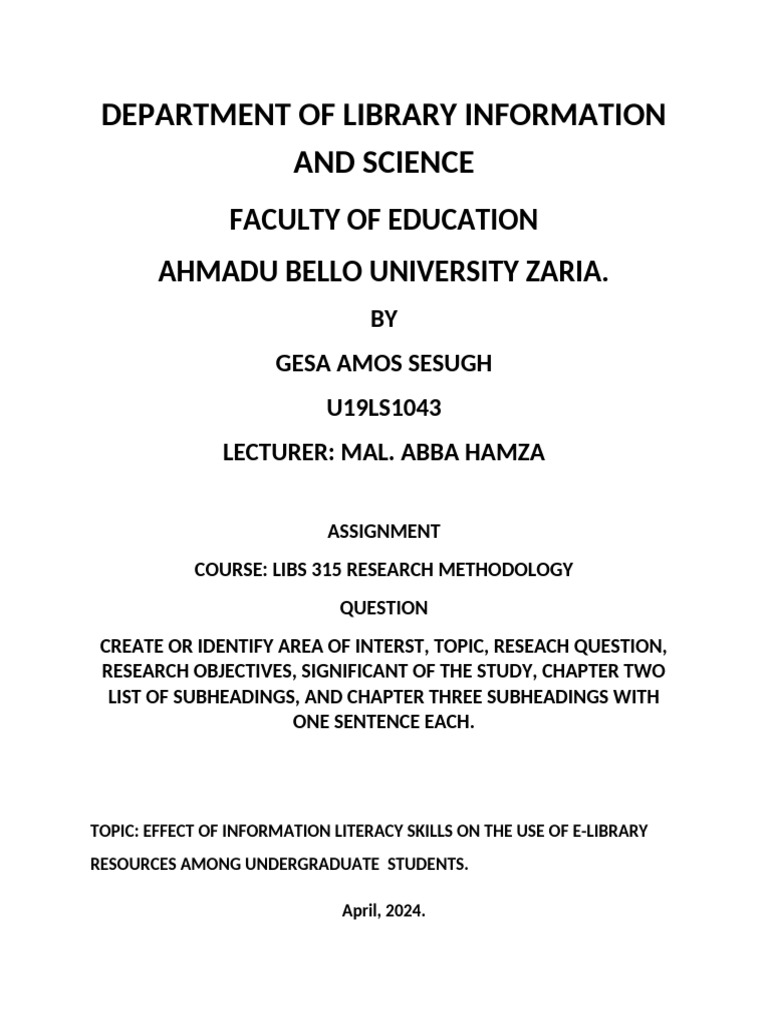 Department of Library Information and Science | PDF