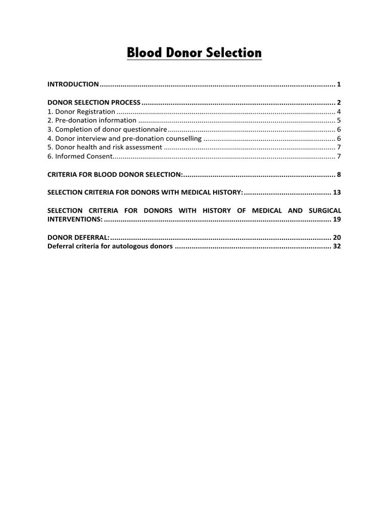 01. Blood Donor Selection | PDF