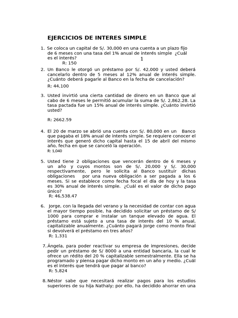 Interes Simple | PDF