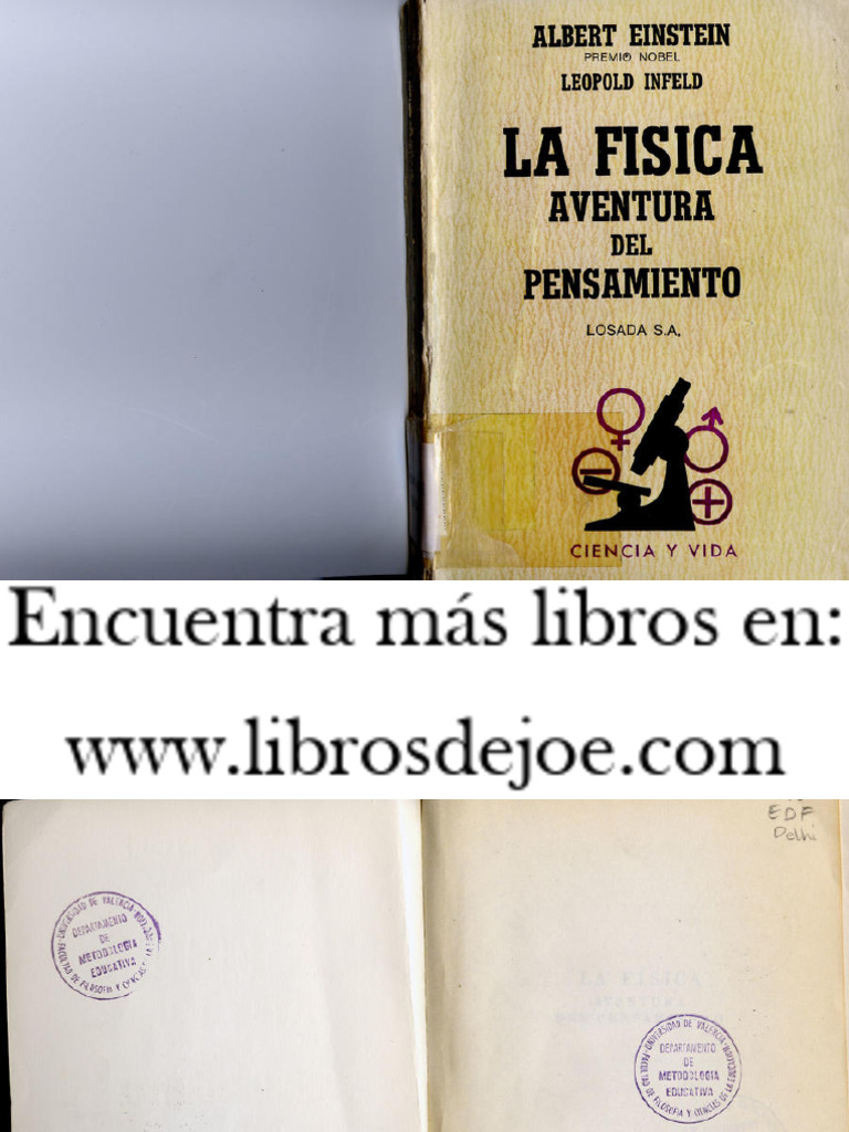 Albert Einstein Leopold Infeld La Fisica Aventura Del Pensamiento PDF ...