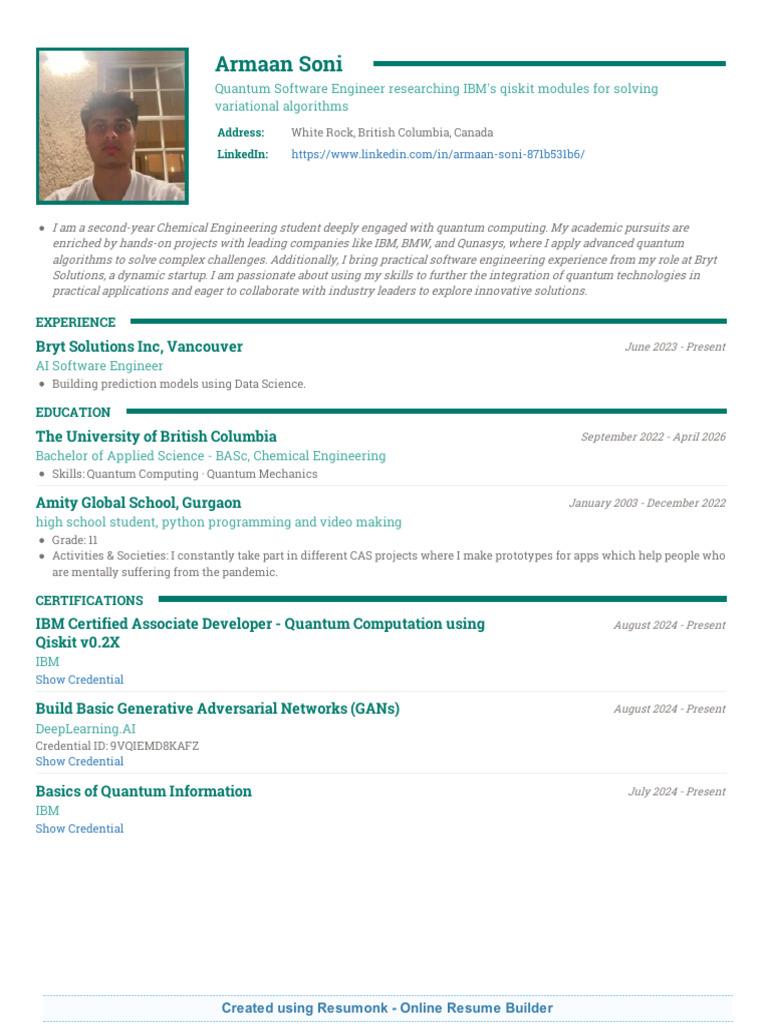 Armaan Soni: Bryt Solutions Inc, Vancouver | PDF