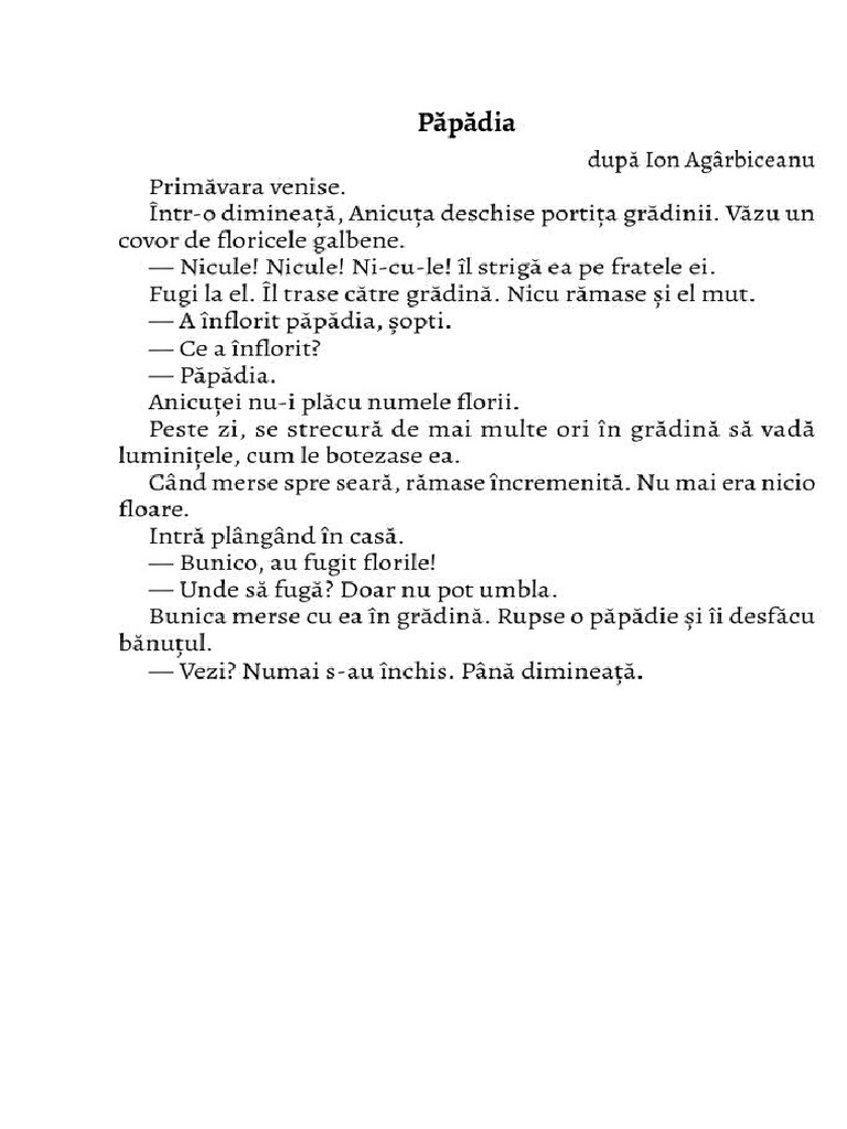 Papadia, Dupa Ion Agarbiceanu | PDF