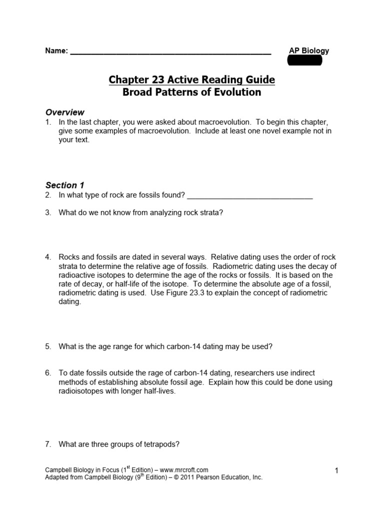 Chapter 23 Active Reading Guide | PDF