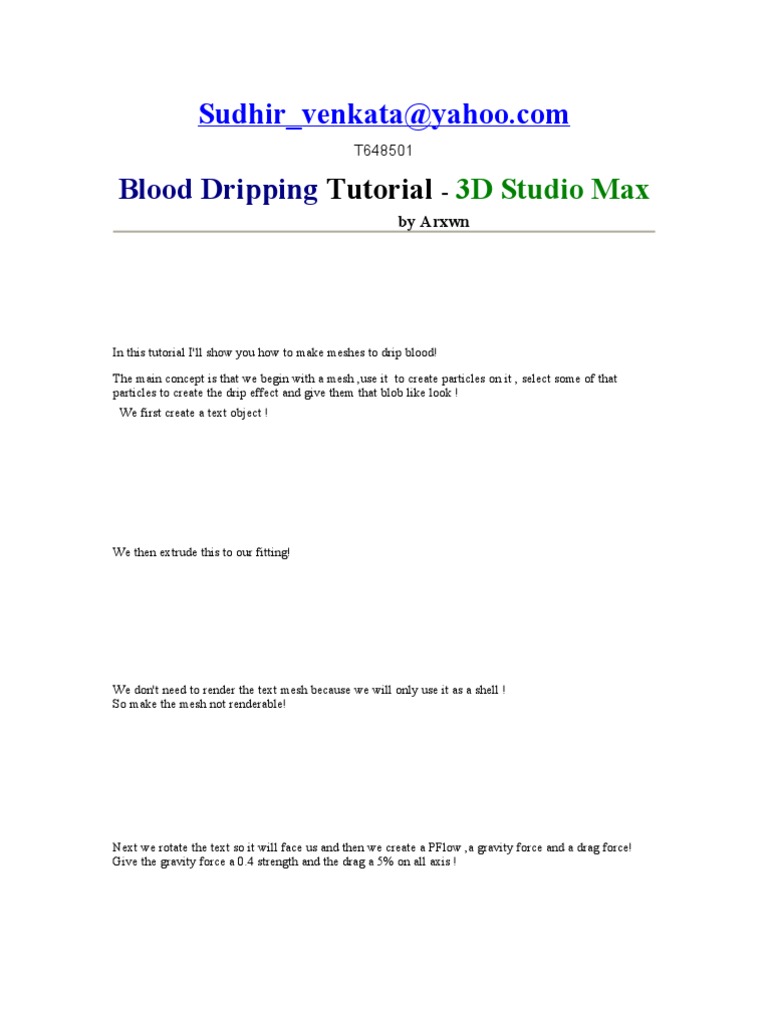 Blood Dripping: Tutorial | PDF | Teaching Methods & Materials | Computers