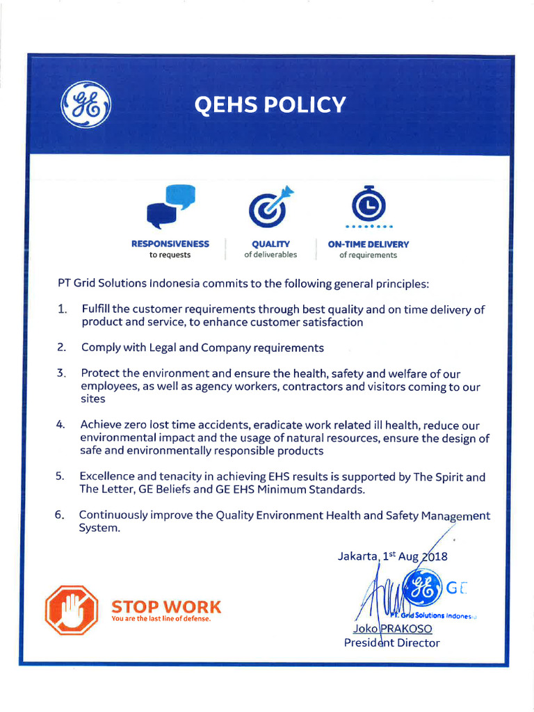 QEHS Policy | PDF